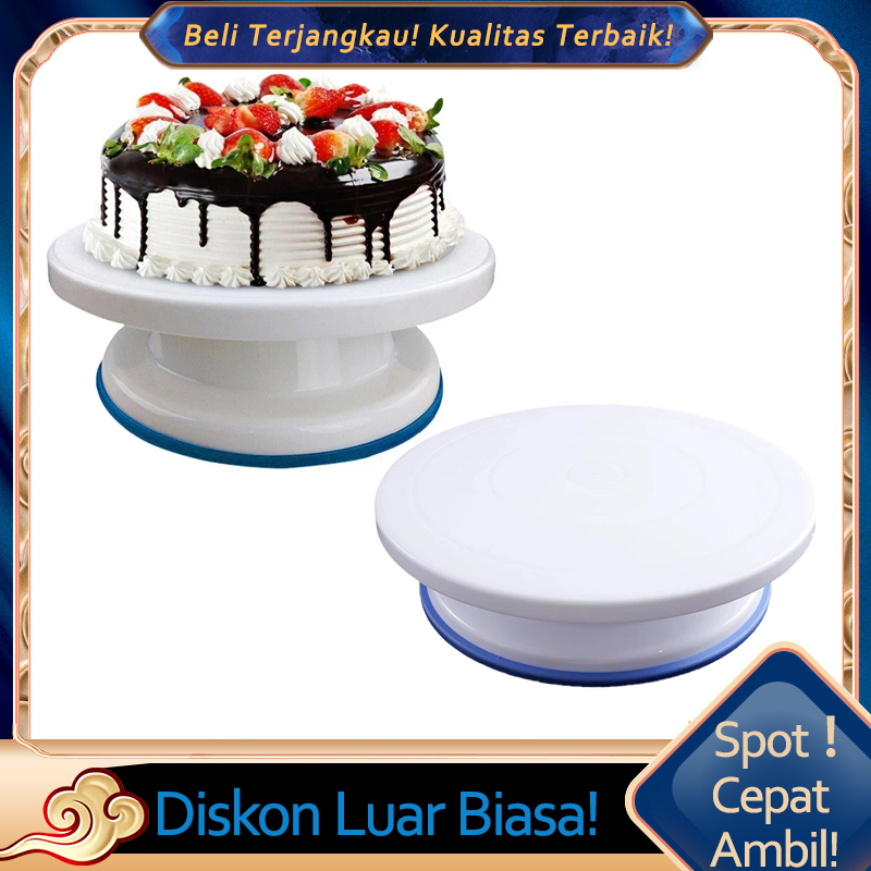 Jual Meja Putar Dekor Kue Tart Rotating Cake Turntable Piring Putar ...