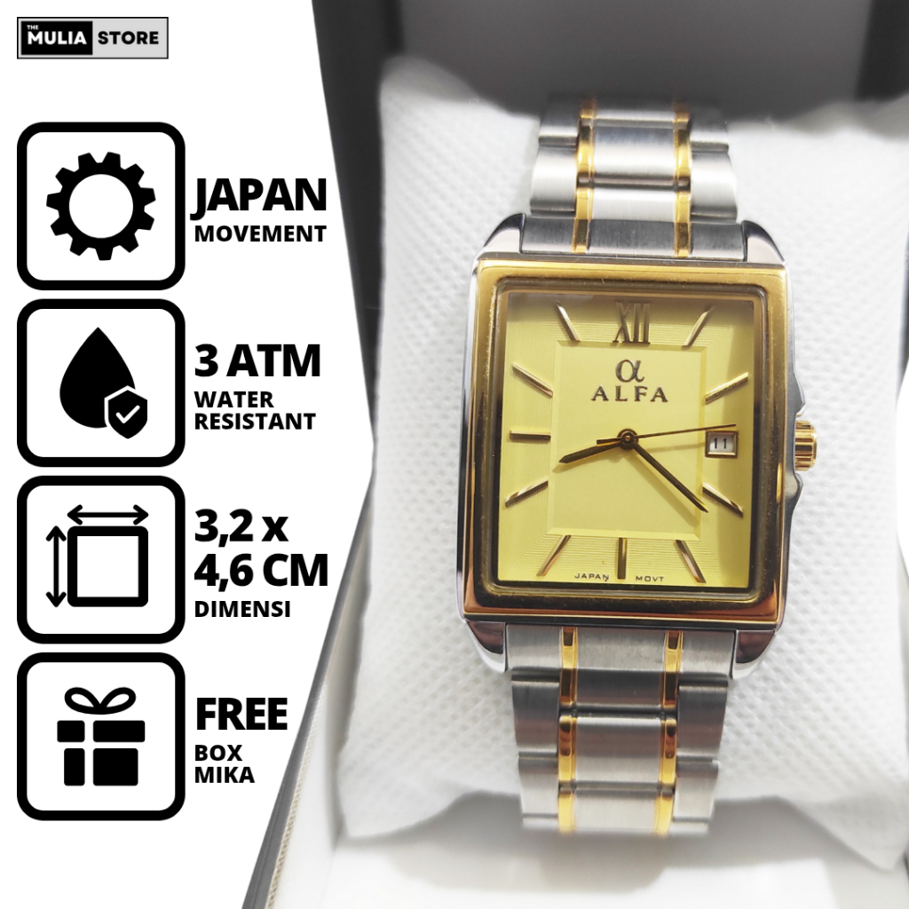Jual ALFA Jam Tangan Pria Alfa 88135 M Tanggal Analog | Shopee Indonesia