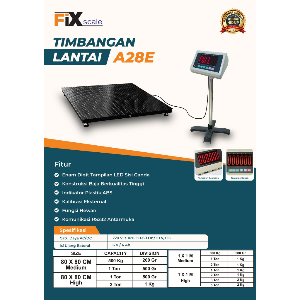 Jual Timbangan lantai floor scale a28e 1x1 normal | Shopee Indonesia