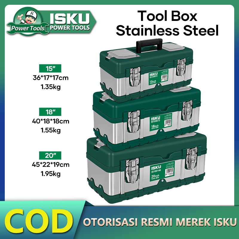 Jual ISKU Tool Box Besar 20 Inch Kotak Perkakas Stainless Besar 15-20 Inch Stainless Steel Kotak ...