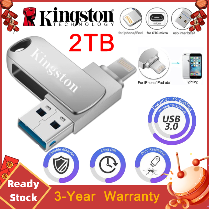Jual Kingston flashdisk 3 in 1 IOS OTG USB Flash Drive 512GB/1TB/2TB ...