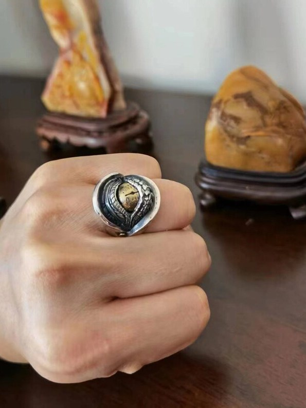 Jual Cincin 1 Mata Ular - Gold Snake Python Eyes Head Serpent Cyclops ...