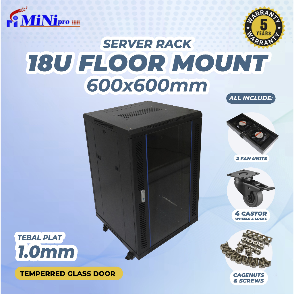 Jual RACK SERVER 18U FLOOR MOUNT RACK 600X600MM | Shopee Indonesia