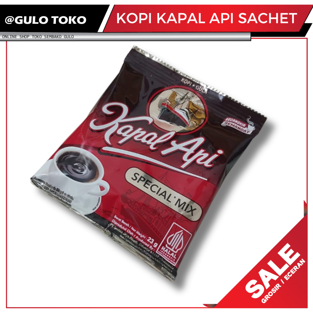 Jual Kopi KAPAL API Sepecial Mix, kapal api+gula kemasan sachet 23g GULO TOKO | Shopee Indonesia