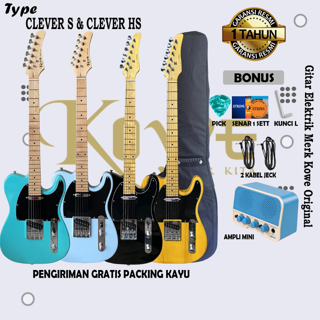 Jual Kowe Gitar Original Elektrik Merk KOWE Seri Clever Model Tele ...