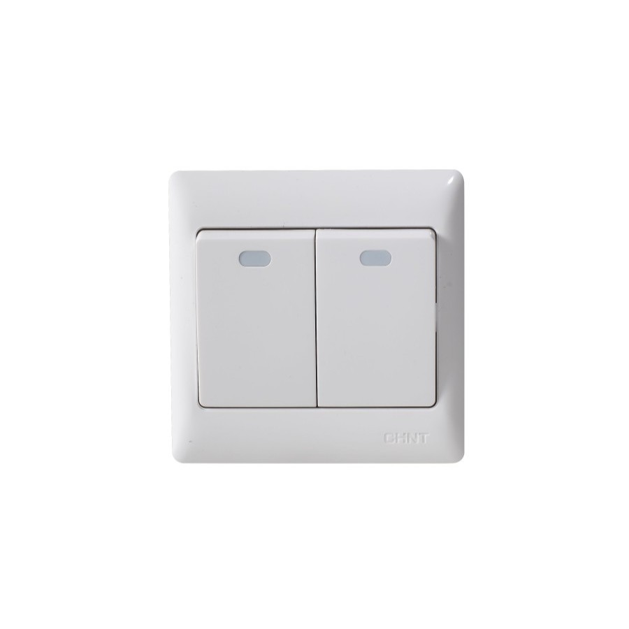 Jual Saklar 2-Gang 1-Way Switch Big Button NEW7-G00300A CHINT | Shopee ...