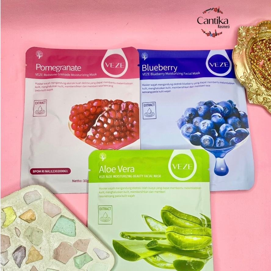 Jual VEZE Sheet Mask Masker Tissue sekali pakai bikin cerah wajah dan ...