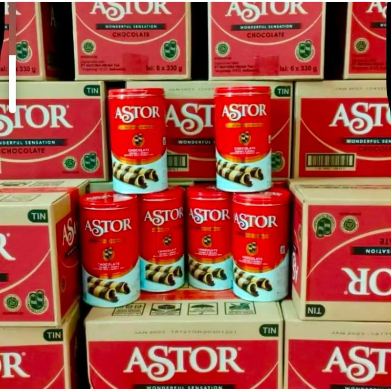 Jual ( 1 Dus / 6 Kaleng ) ASTOR WAFER COKLAT 330gr | Shopee Indonesia