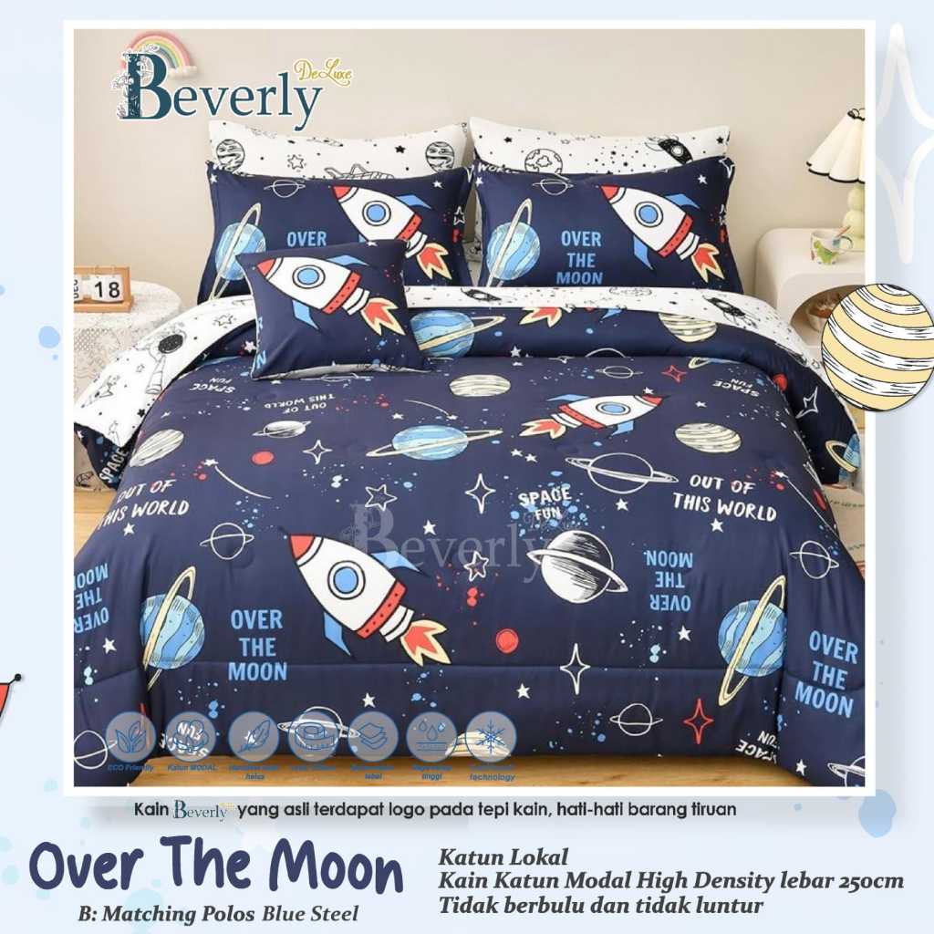 Jual Sprei Katun Lokal Beverly Space Dream Navy apace dream - motif ...