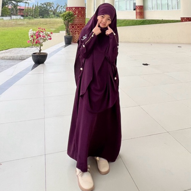 Jual SAFIYA ABAYA KIDS one set abaya bahan anti UV eid series/haji ...