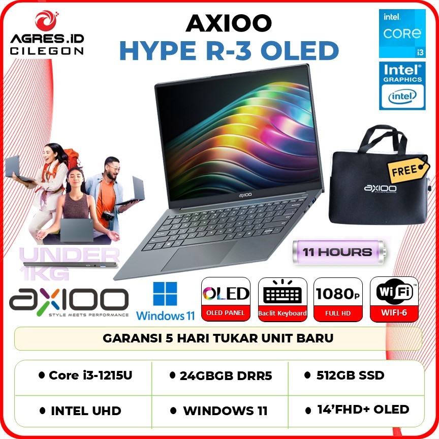 Jual AXIOO HYPE-R 3 OLED Intel Core i3-1215 24GB 512GB SSD 14.0-inch ...