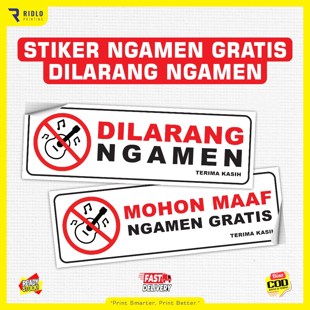 Jual STIKER DILARANG NGAMEN / STIKER NGAMEN GRATIS | Shopee Indonesia