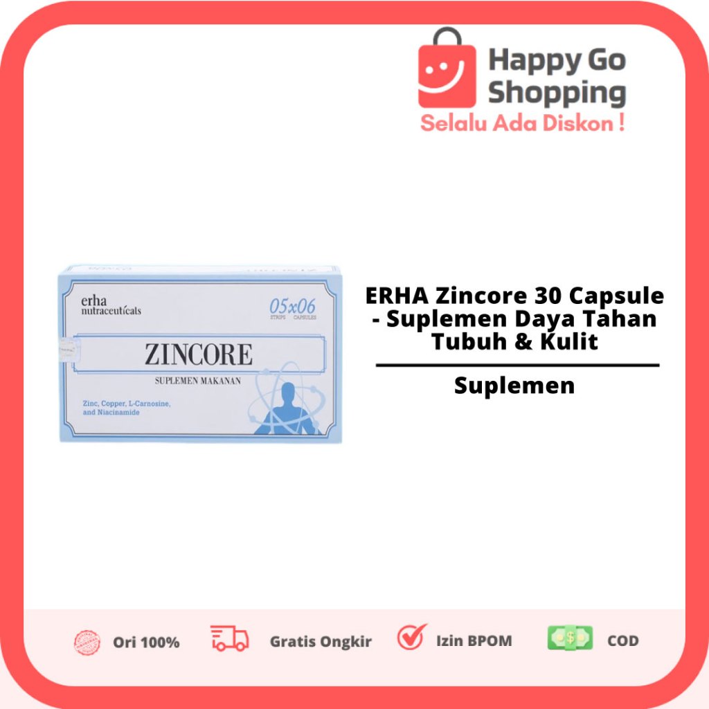 Jual ERHA Zincore 30 Capsule - Suplemen Daya Tahan Tubuh & Kulit ...