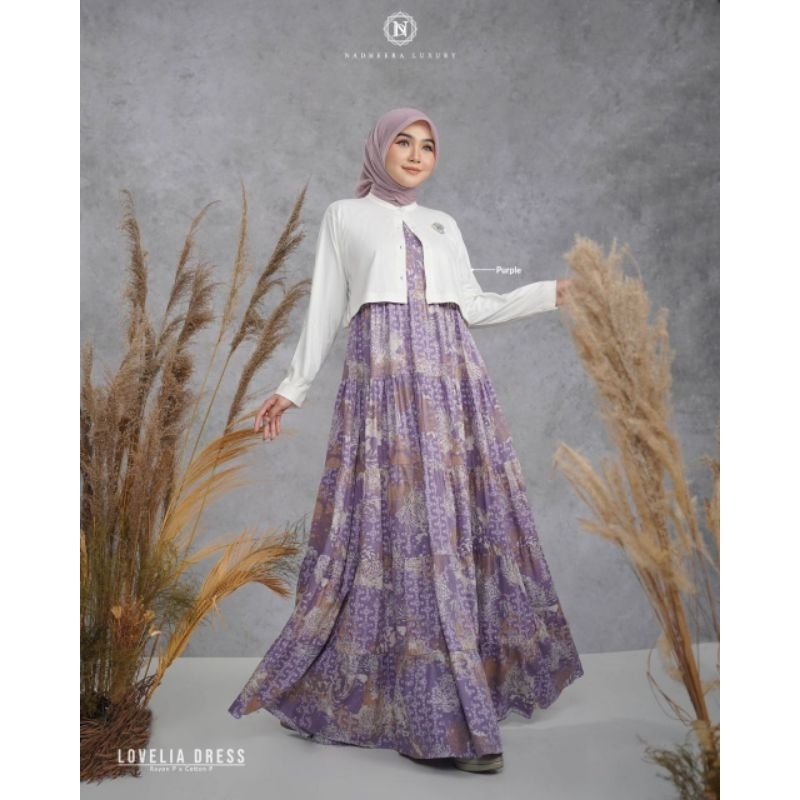 Jual LOVELY DRESS ft Outer || Dress Dan Outer By Nadheera Luxury ...
