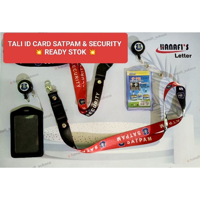 Jual tali id card printing SATPAM SECURITY (READY STOK) Lanyard satuan ...