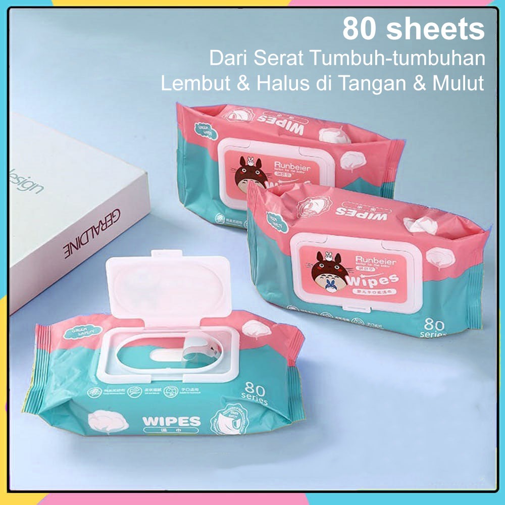 Jual Tissue Basah/Wipes 80s Bayi Pure Baby Wipes Non Perfumed Tisu ...