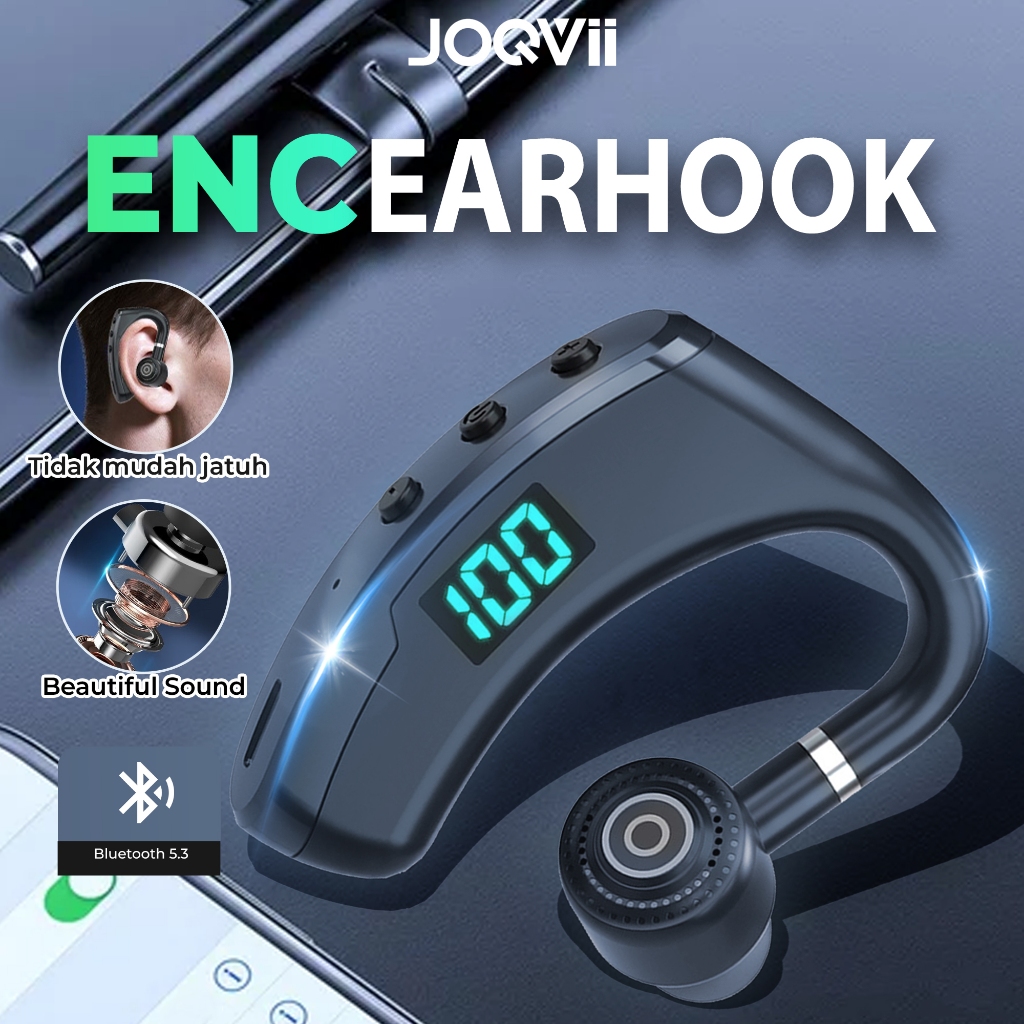 Jual JOQVII Wireless Earphone Bluetooth 5.3 Business Sport Headphone ...