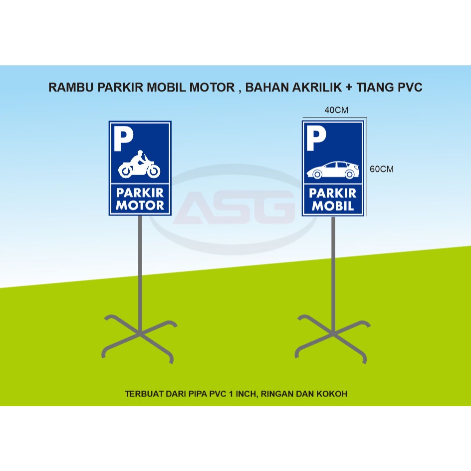 Jual RAMBU AKRILIK + TIANG PVC PARKIR MOTOR DAN MOBIL | Shopee Indonesia