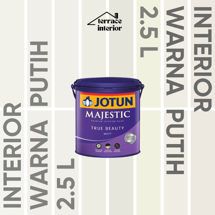 Jual Cat Tembok Majestic Matt Interior Jotun warna Putih 2.5 L | Shopee Indonesia
