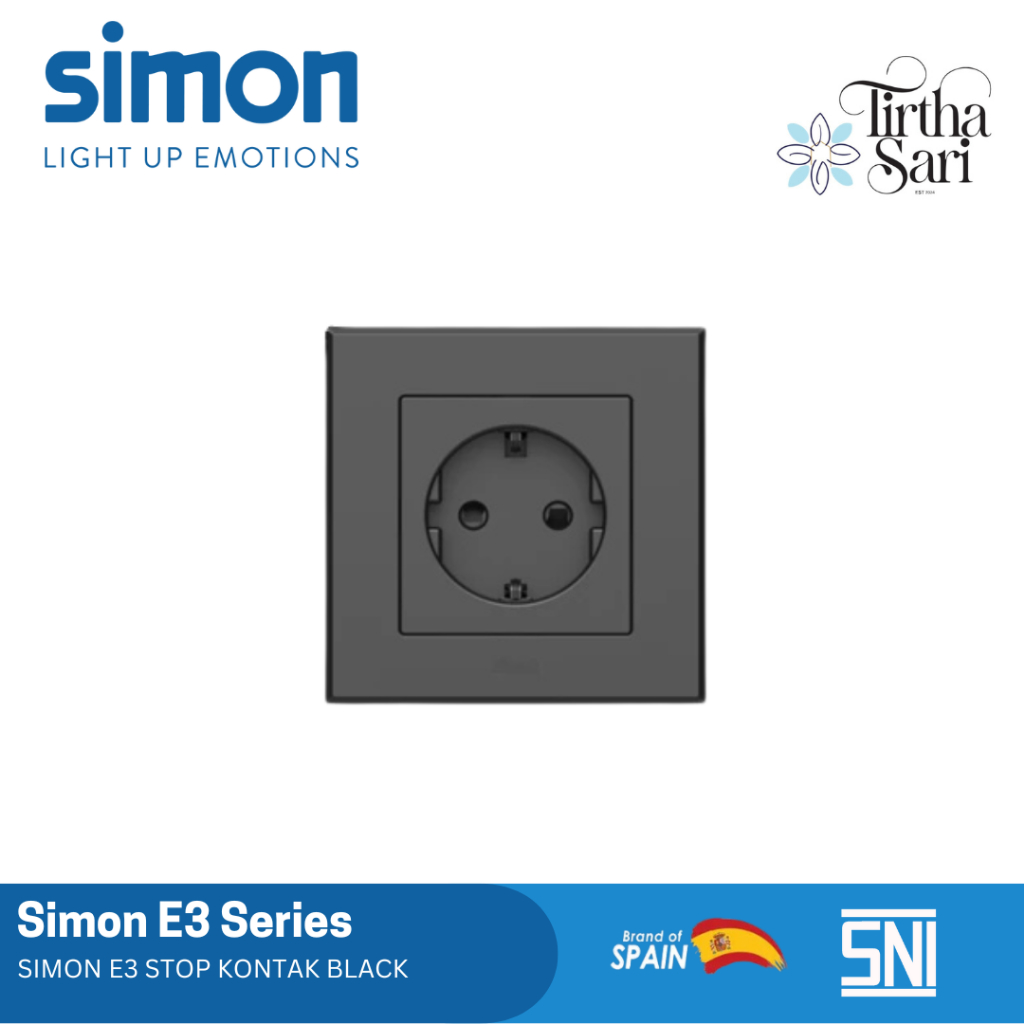 Jual SIMON E3 Stop Kontak Black | Shopee Indonesia