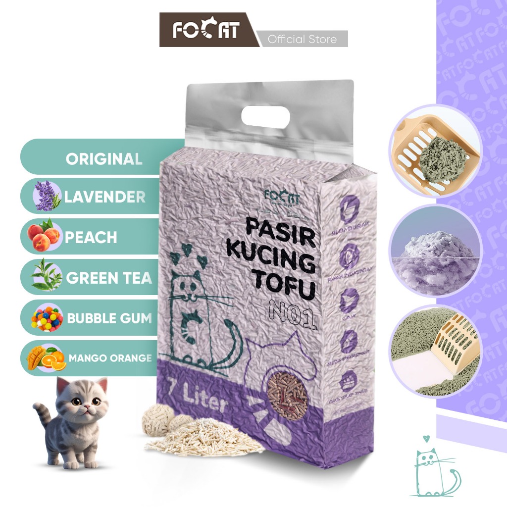 Jual FOCAT Pasir Kucing Tofu Wangi 7L N01 Pasir Kucing Soya / Cat Tofu ...