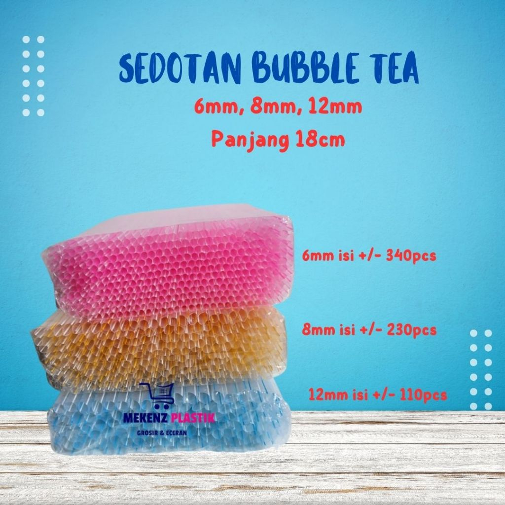 Jual Sedotan Bubble Tea Warna Warni 6mm 8mm 12mm Panjang 18cm l Sedotan ...
