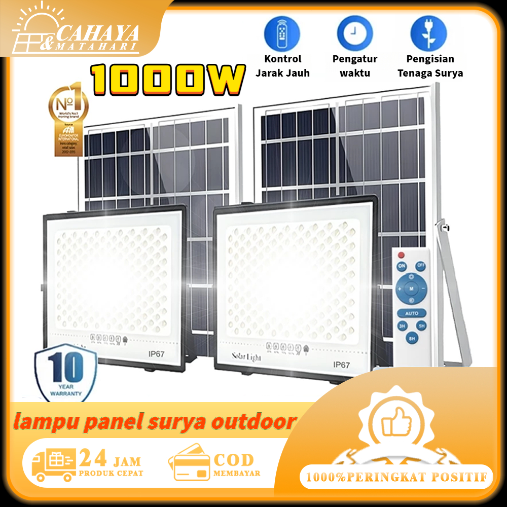 Jual 1000W baru lampu panel surya outdoor IP67 Tahan air lampu solar ...