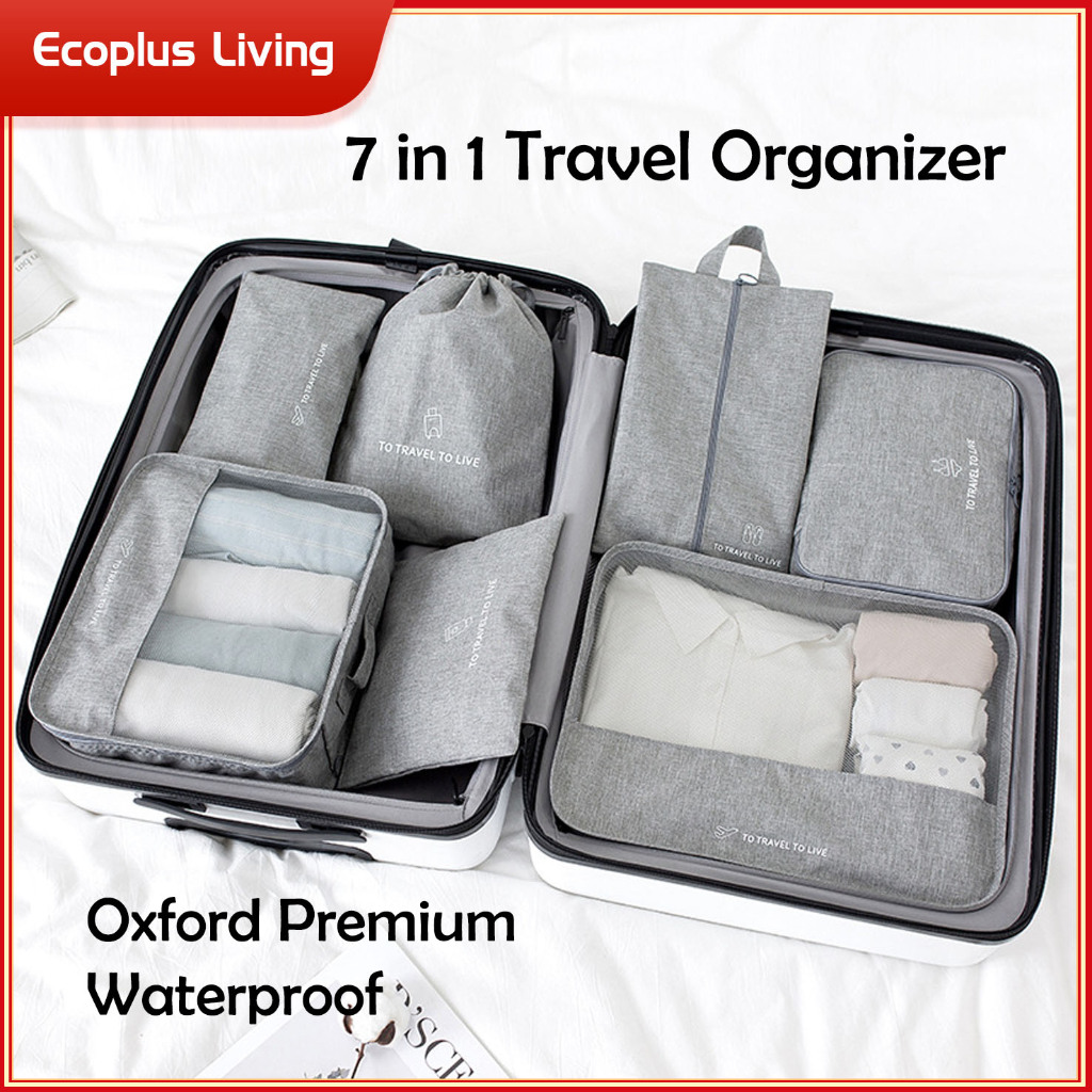 Jual New Travel Organizer Bag 7 in 1 Pouch Tas Tempat Penyimpanan Baju ...