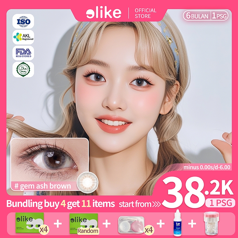 Jual Elike Gem ash brown SOFTLENS SETENGAH PASANG GEM SERIES-ASH BROWN ...