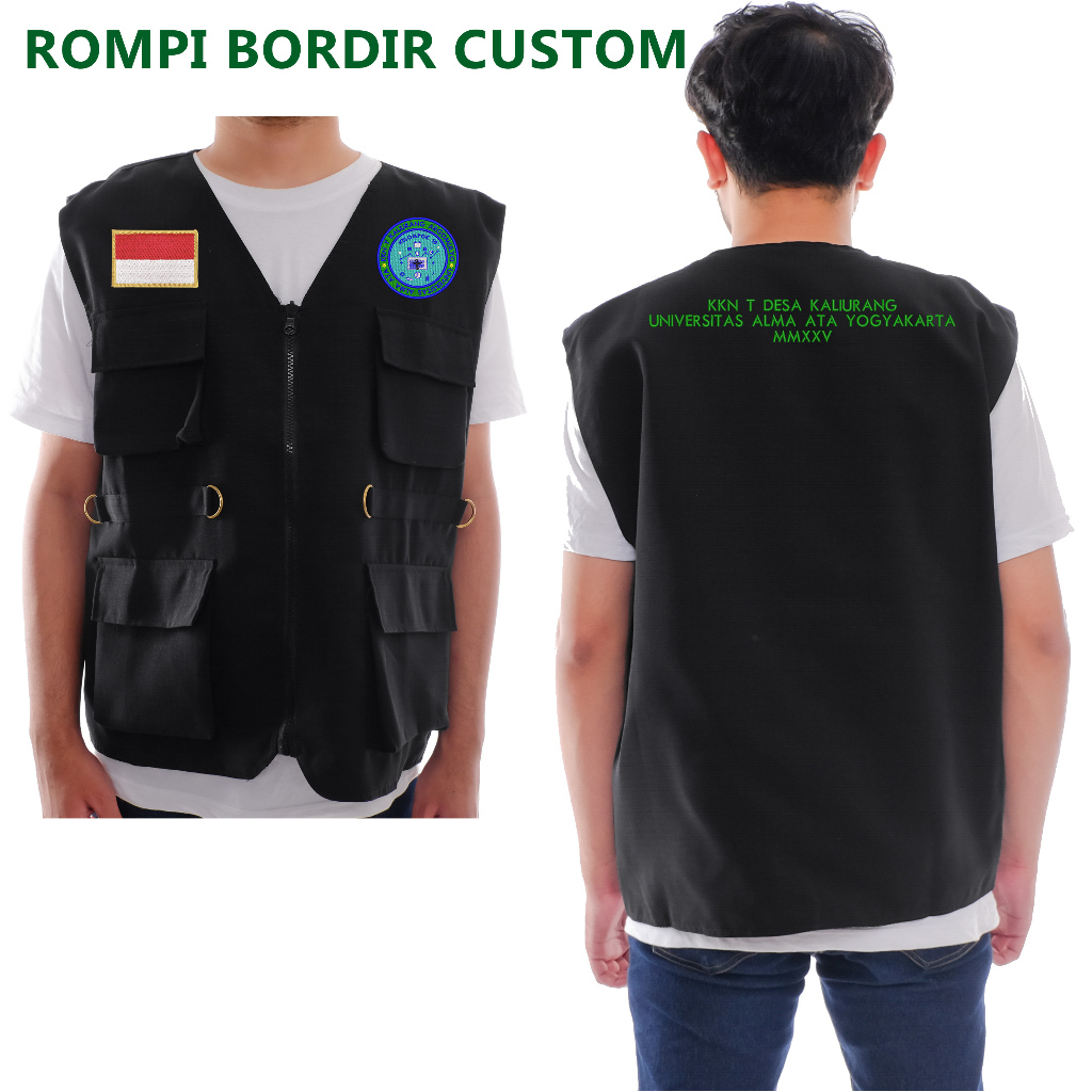 Jual ROMPI LAPANGAN VEST KKN CUSTOM BORDIR RDB02 | Shopee Indonesia