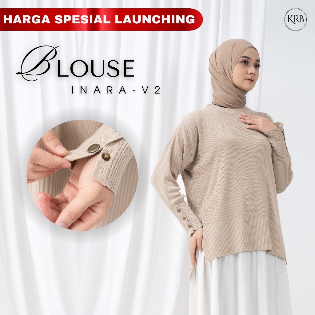 Jual Blouse Inara V2 Kancing Aktif Standar Atasan Wanita Rajut Knit ...