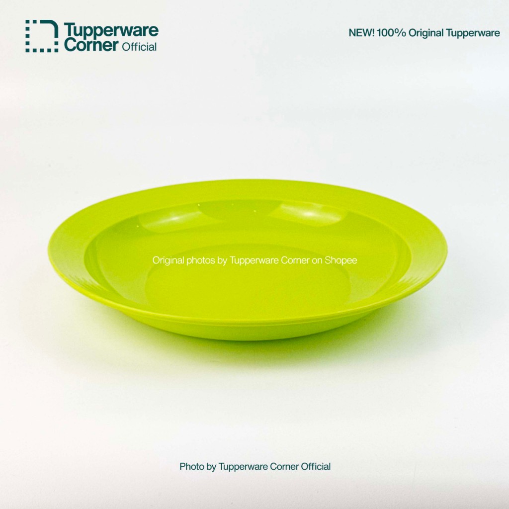 Jual TUPPERWARE LARGE DEEP PLATE WARNA HIJAU D : 21,4 CM BARET SAMAR (1 ...