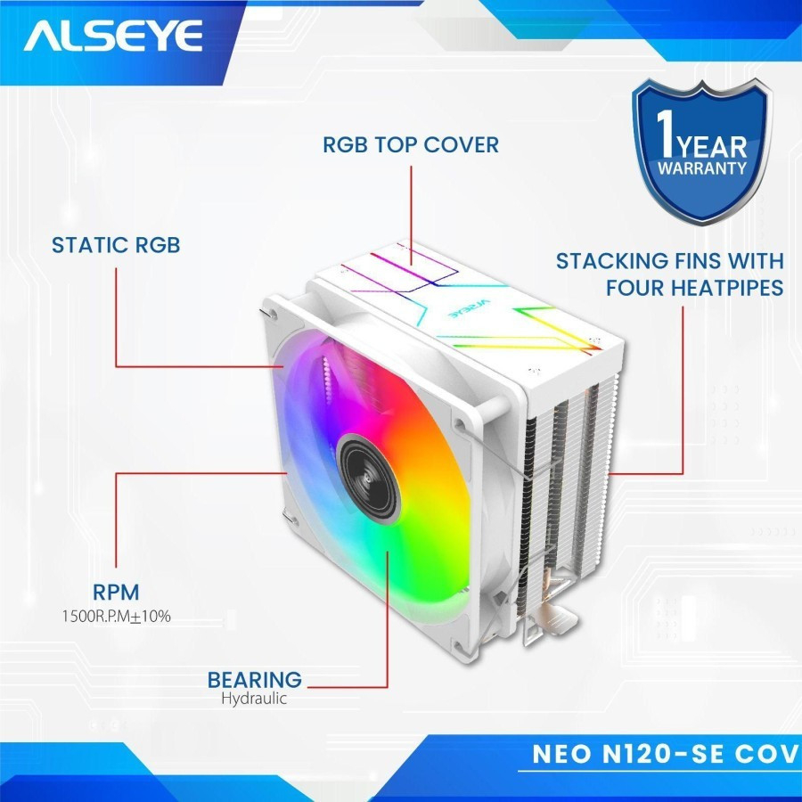 Jual Alseye Fan Processor Intel & AMD NEO N120-SE Cov - CPU Cooler Fan ...