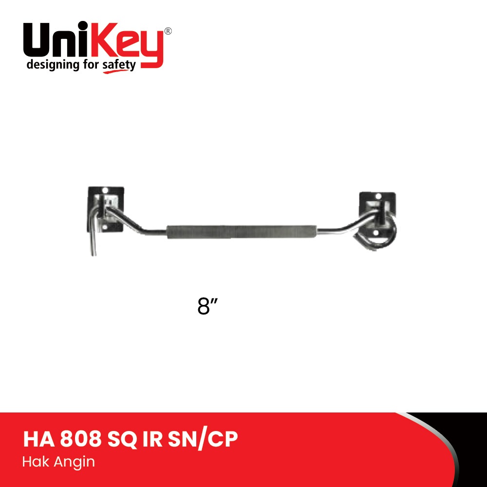 Jual UniKey Hak Angin Iron HA 808 8" SQ IR SN/CP Penahan jendela (Isi 2) | Shopee Indonesia
