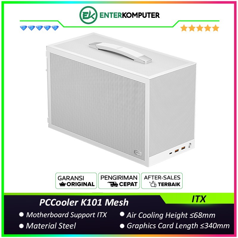 Jual PCCooler K101 Mesh White Mini-ITX Case | Shopee Indonesia