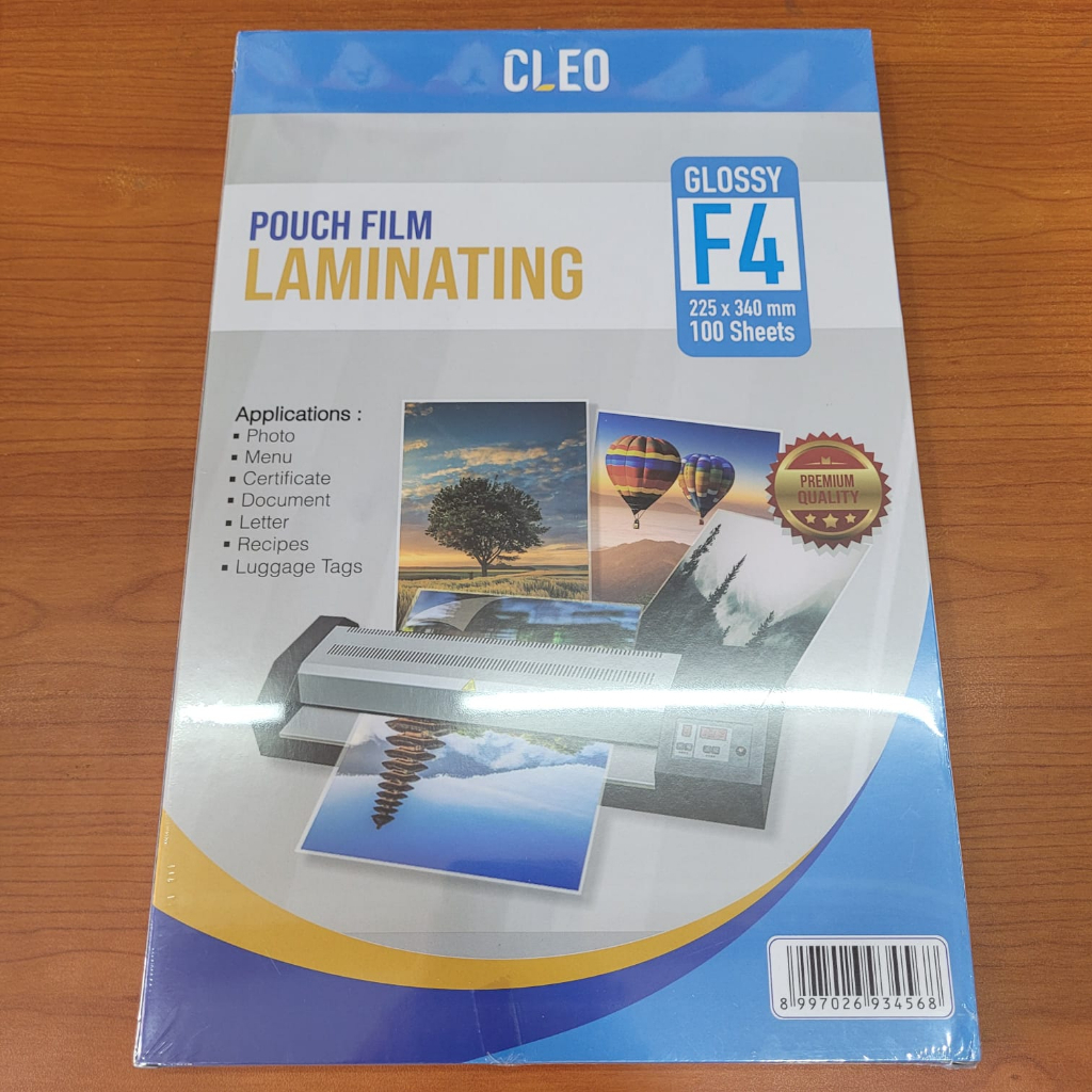 Jual (1 Pak isi 100 Pcs) Merek Cleo Plastik Laminating / Laminating ...