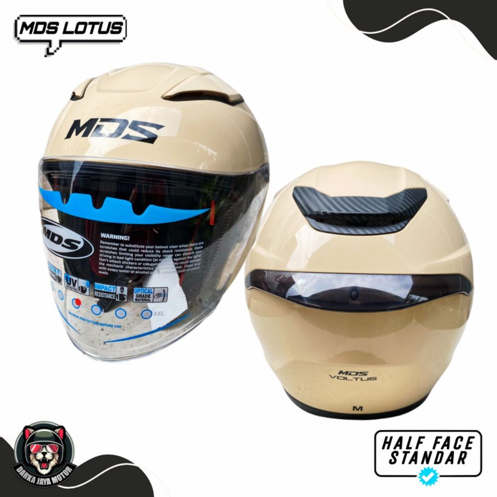 Jual HELM MDS VOLTUS HALF FACE SINGLE VISOR / HELM HALF FACE MDS VOLTUS ...