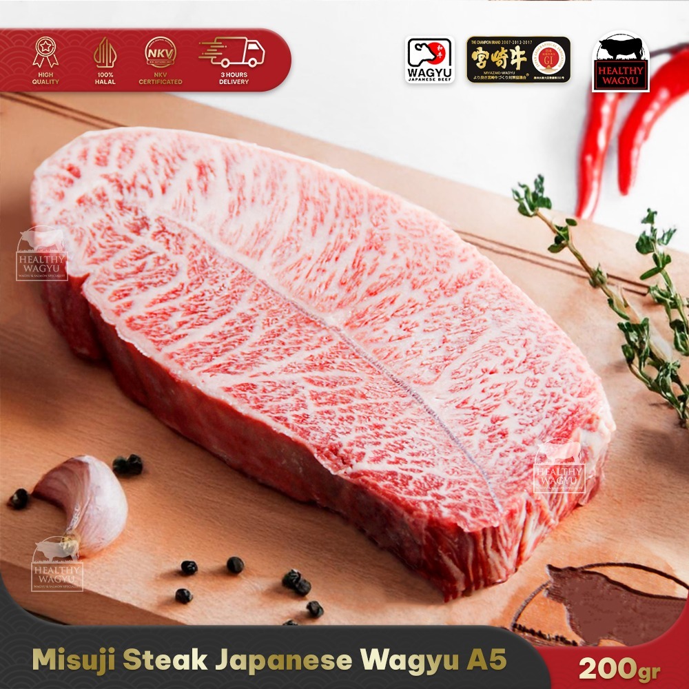 Jual Misuji Steak Japanese Wagyu A5 200gr Healthy Wagyu | Shopee Indonesia