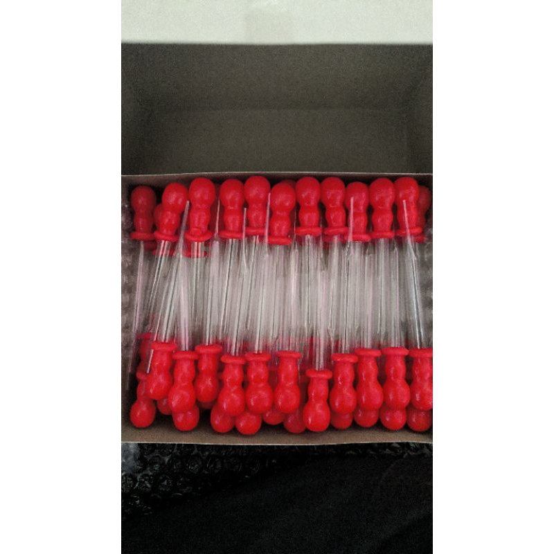 Jual Pipet Pendek Merah / Pipet Pendek Kaca ±9cm ( Eceran ) | Shopee ...