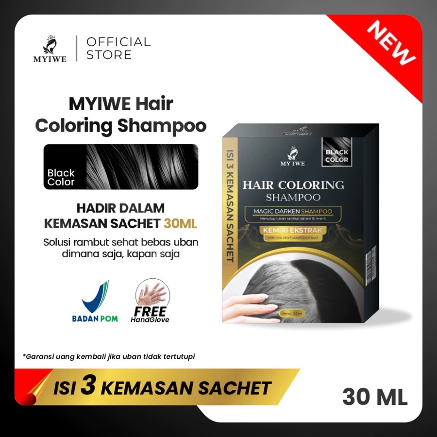 Jual MY IWE Hair Coloring Shampoo original sampo penghilang uban instan ...