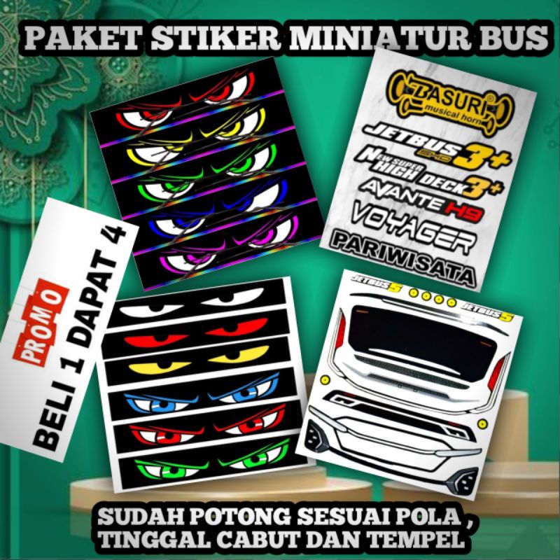 Jual {KODE 018} STIKER MINIATUR BASURI BELI 1 DAPAT 4 (srobo dan acc ...