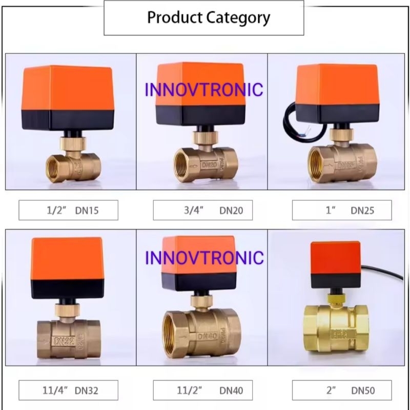 Jual Motorized Brass Ball Valve 220V DN15:DN20 DN25 DN32 DN40 DN50 1 ...
