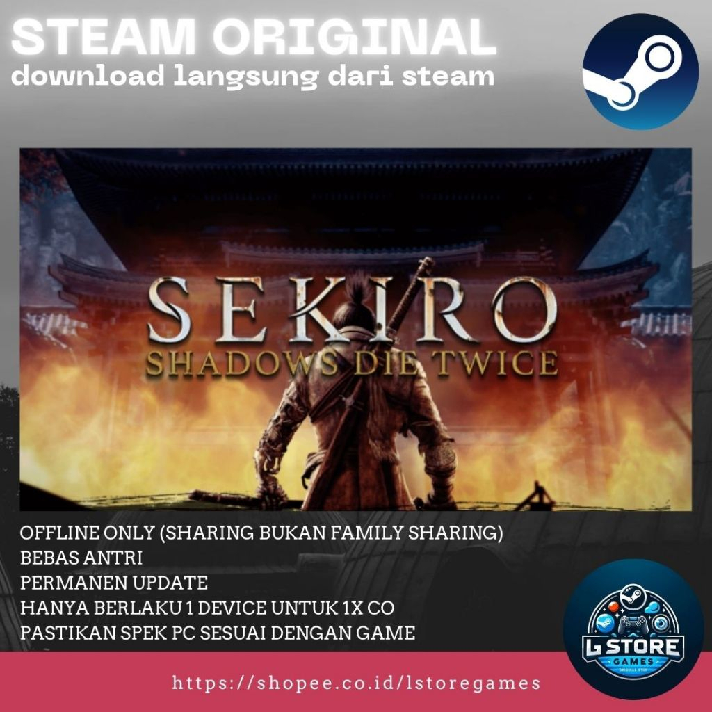 Jual Sekiro: Shadows Die Twice (Rest of World) PC Sharing Original Offline | Shopee Indonesia