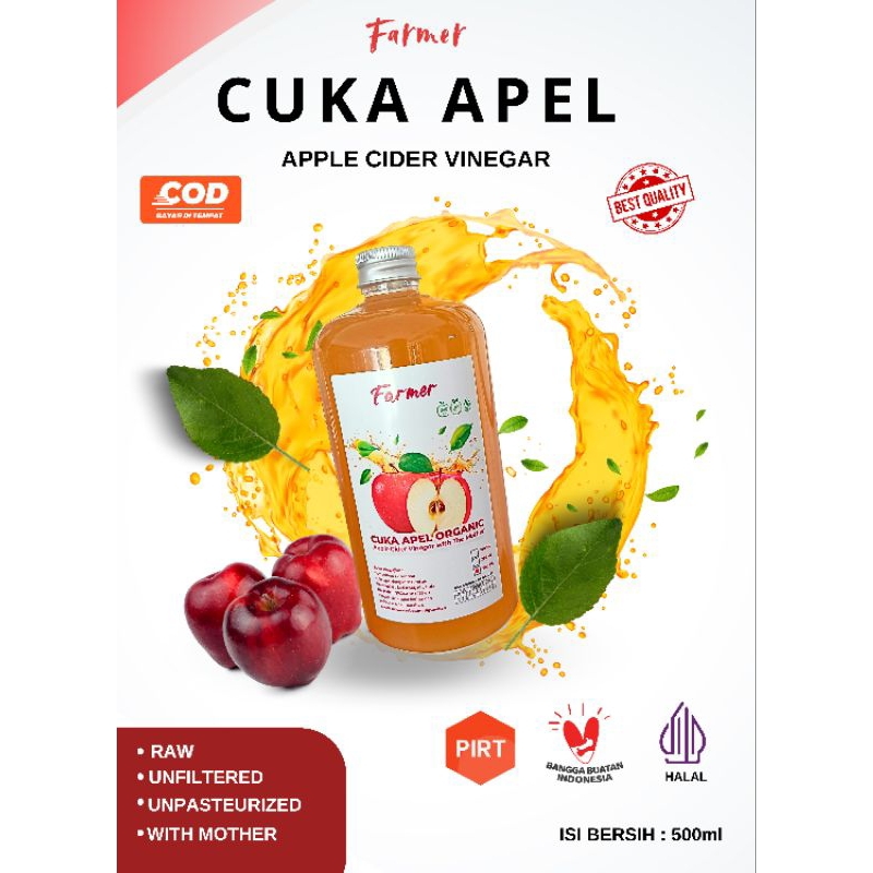 Jual Cuka Apel Original 500ml Premium - Apple Cider Vinegar - Cuka Apel ...