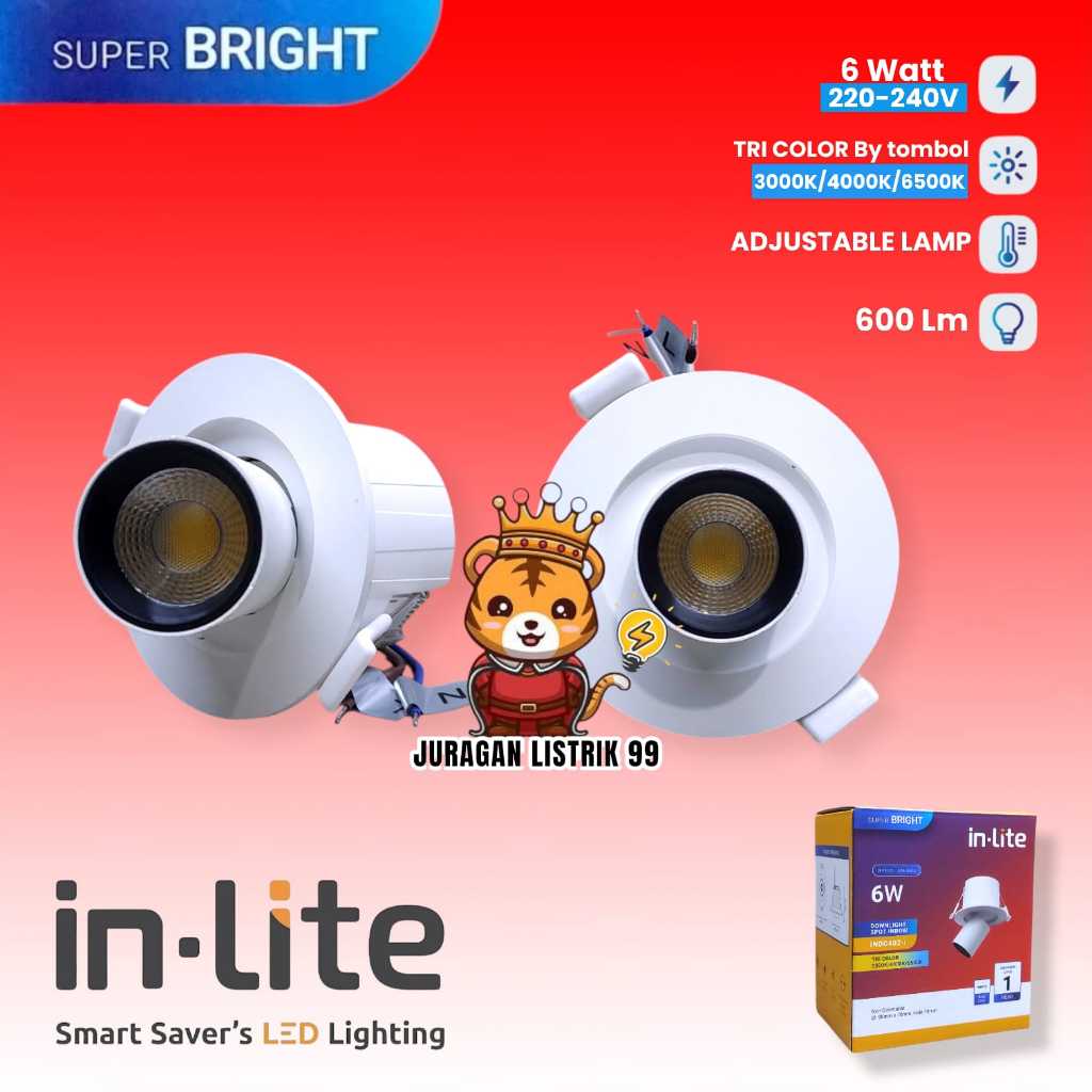 Jual INLITE LAMPU LED DOWNLIGHT SPOTLIGHT SOROT INBOW 6WATT / 12WATT ...