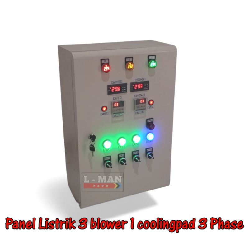 Jual Panel Listrik Kandang Close 3 blower dan coolingpad Listrik 3 ...
