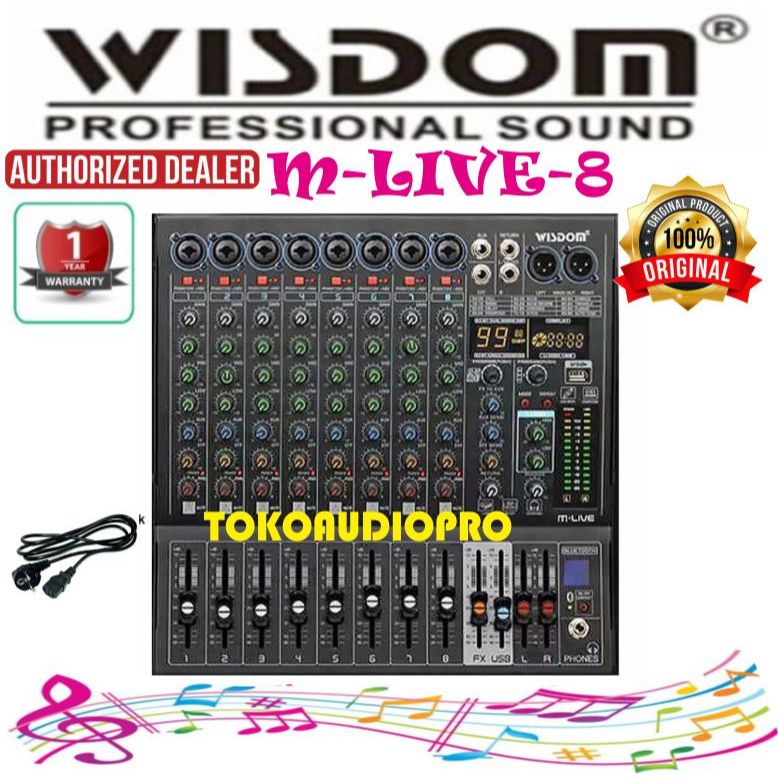 Jual Mixer Wisdom M-LIVE8 8-Channel Mixer Audio with Bluetooth Mlive8 ...