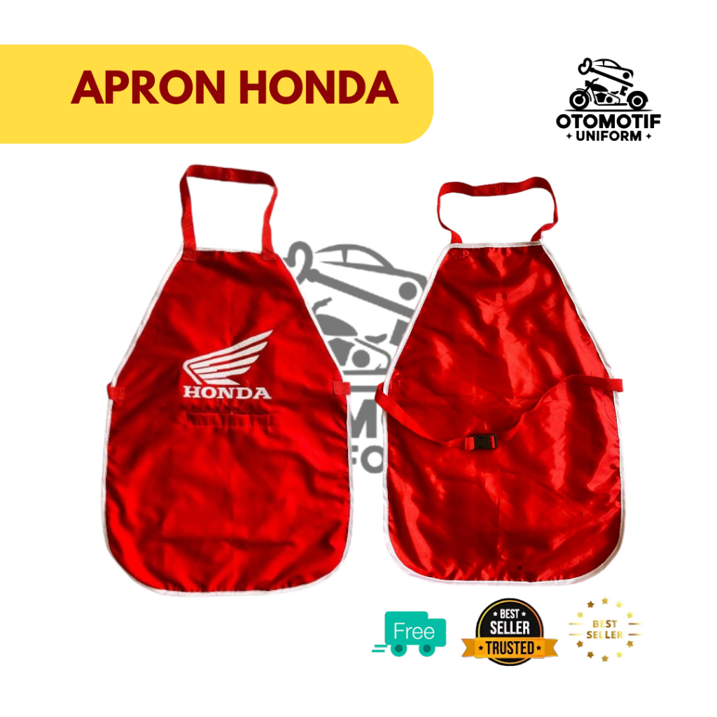 Jual Celemek Apron Honda | Celemek Bengkel | Apron Honda Merah | Apron ...