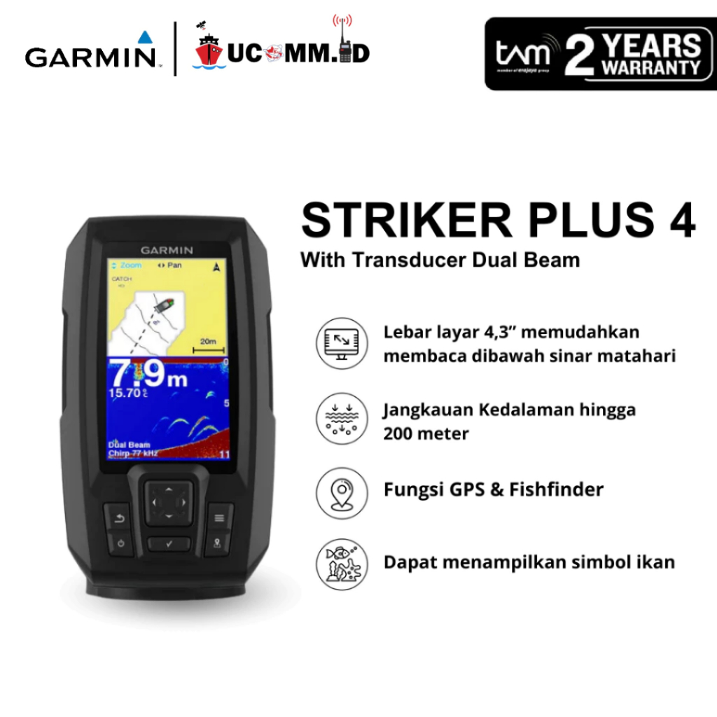 Jual Garmin Striker 4 Plus With Transducer 4pin Dual Beam Original ...