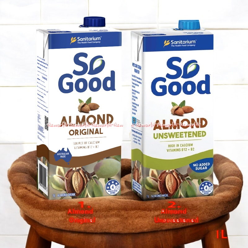 Jual So Good 1L Almond Milk Original Unsweetened 1L Sanitarium Susu ...